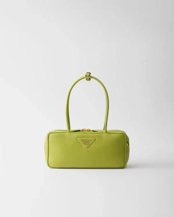 Prada Leather Top-Handle Bag - Lawn Green | Editorialist